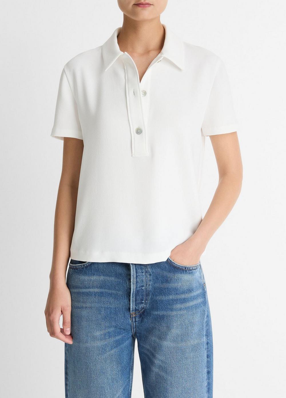 VINCE Vince Crepe Polo Shirt